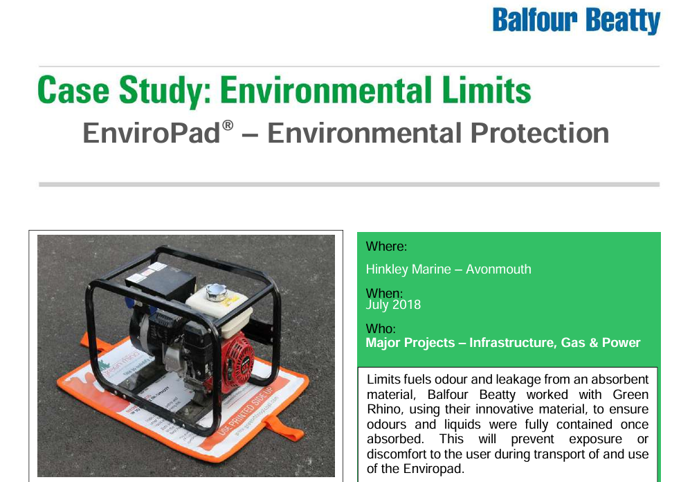 EnviroPad in Balfour Beatty 2018 Sustainability Case Studies